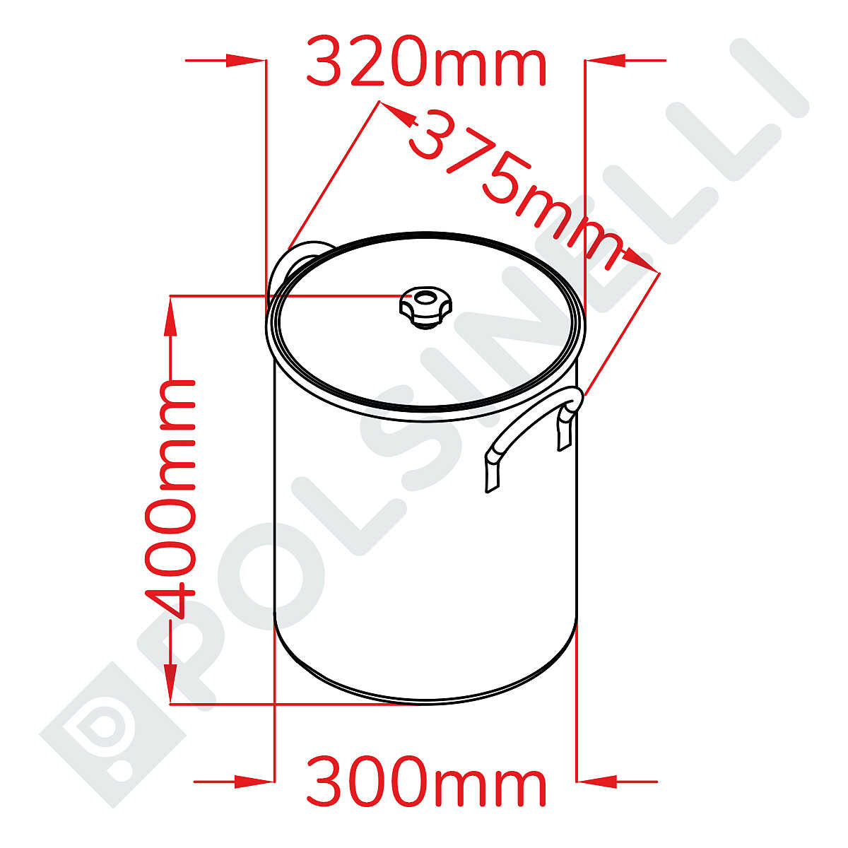 25 L Edelstahl-Topf Bier | Polsinelli Enologia
