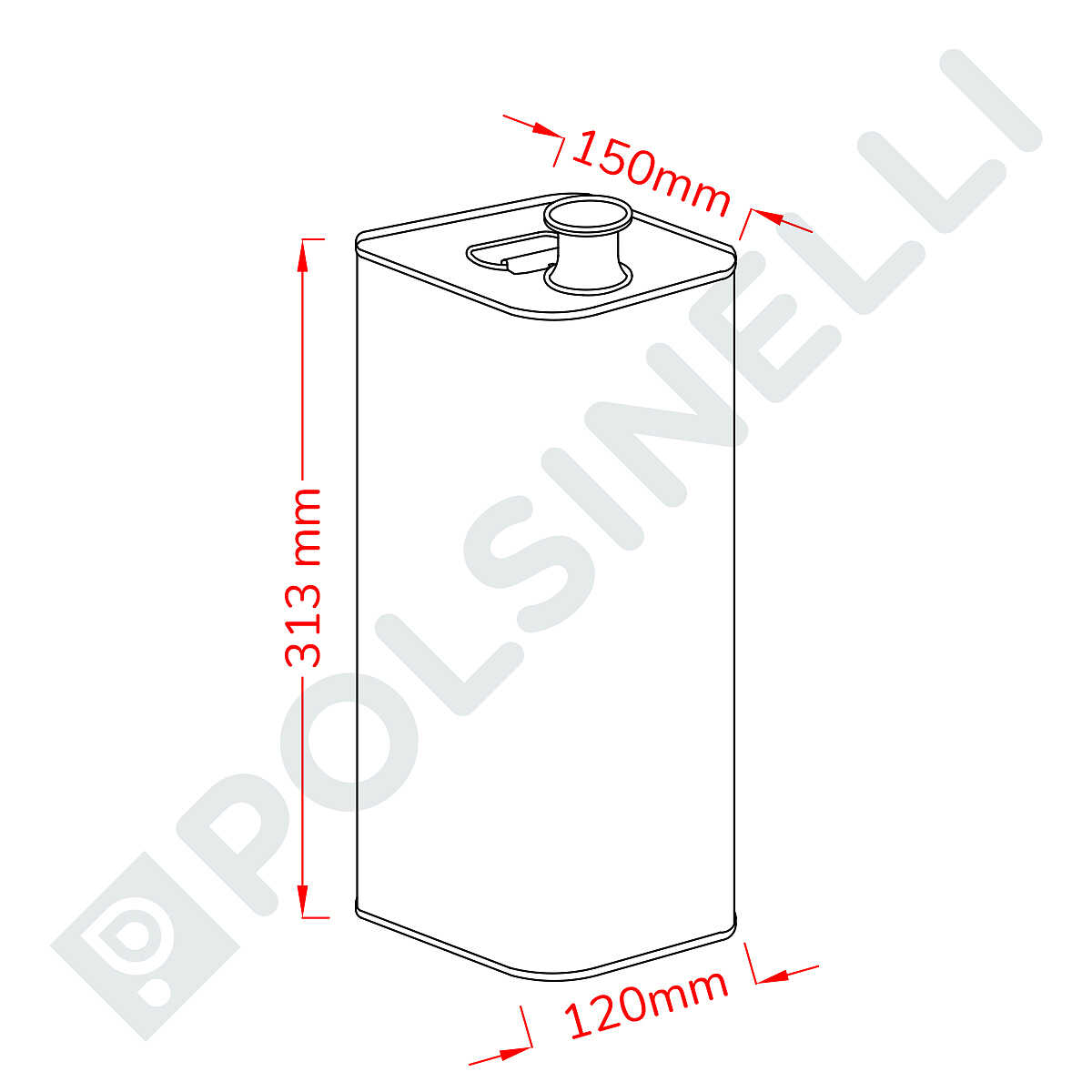 5 L olive oil tin can with red breather cap (288 pcs) Olive oil ...