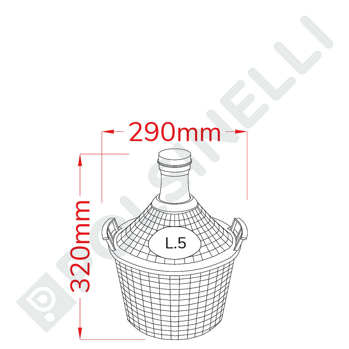 5 litre demijohn Wine | Polsinelli Enologia