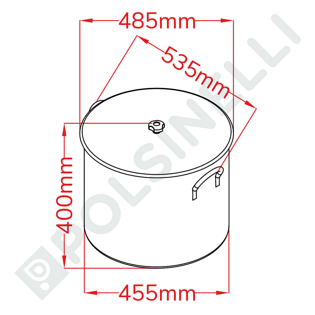 50 L stainless steel pot Beer | Polsinelli Enologia