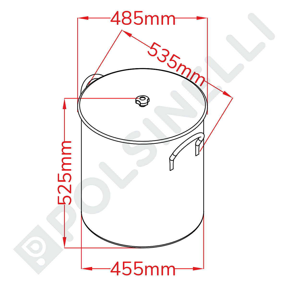75 L Edelstahl-Topf Bier | Polsinelli Enologia