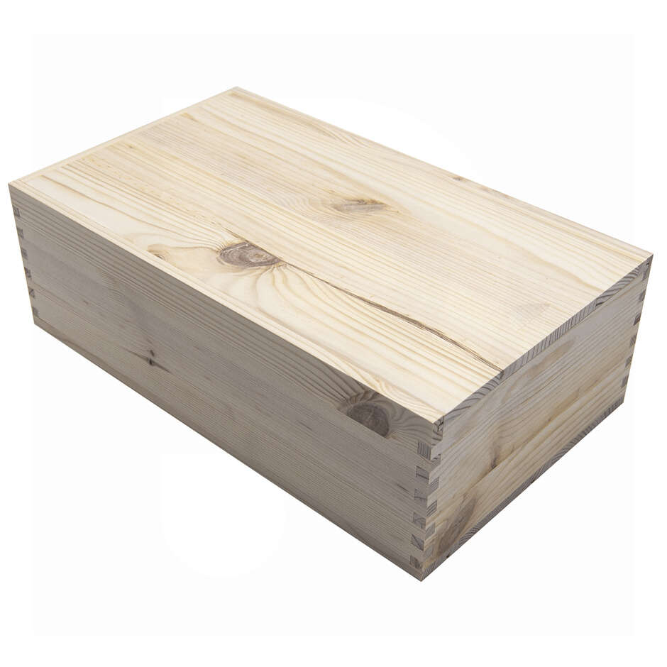 Cassetta in legno 2 posti con coperchio scorrevole (1 pezzo) | Polsinelli