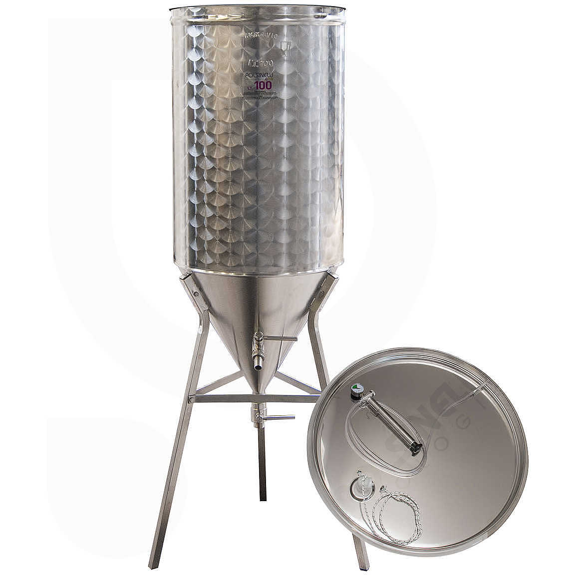 Conical trunk for wine 60° 100 L with air floating lid Wine ...