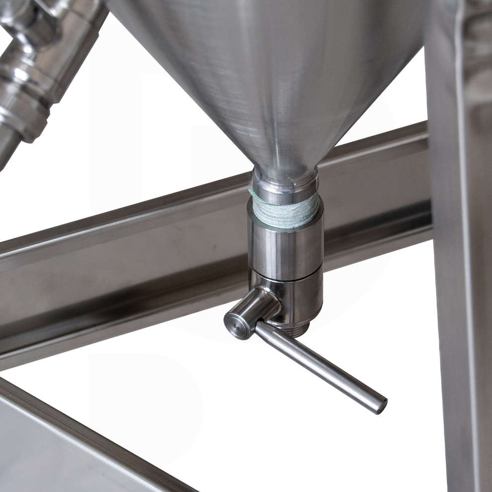 Depósito motorizado de acero inoxidable troncocónico 60° 150 L Vino | Polsinelli Enologia