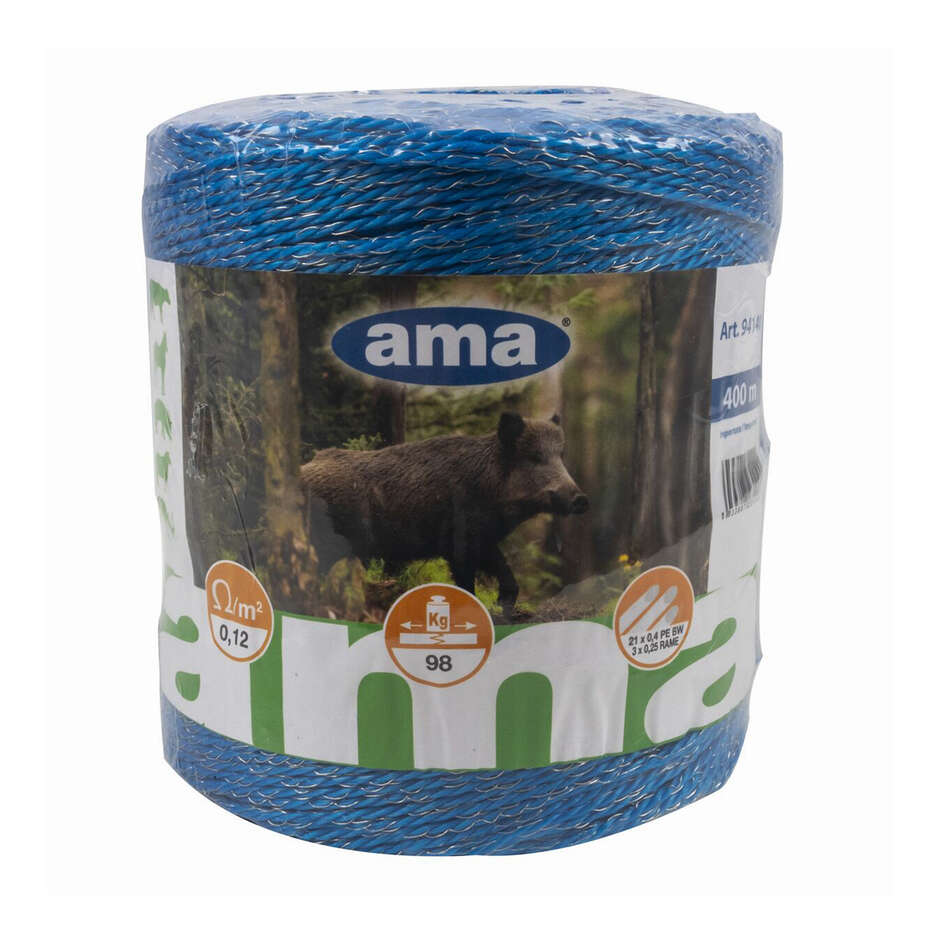 Electrified blue wire for fences with copper conductors 3x Ø 0.25 mm ...