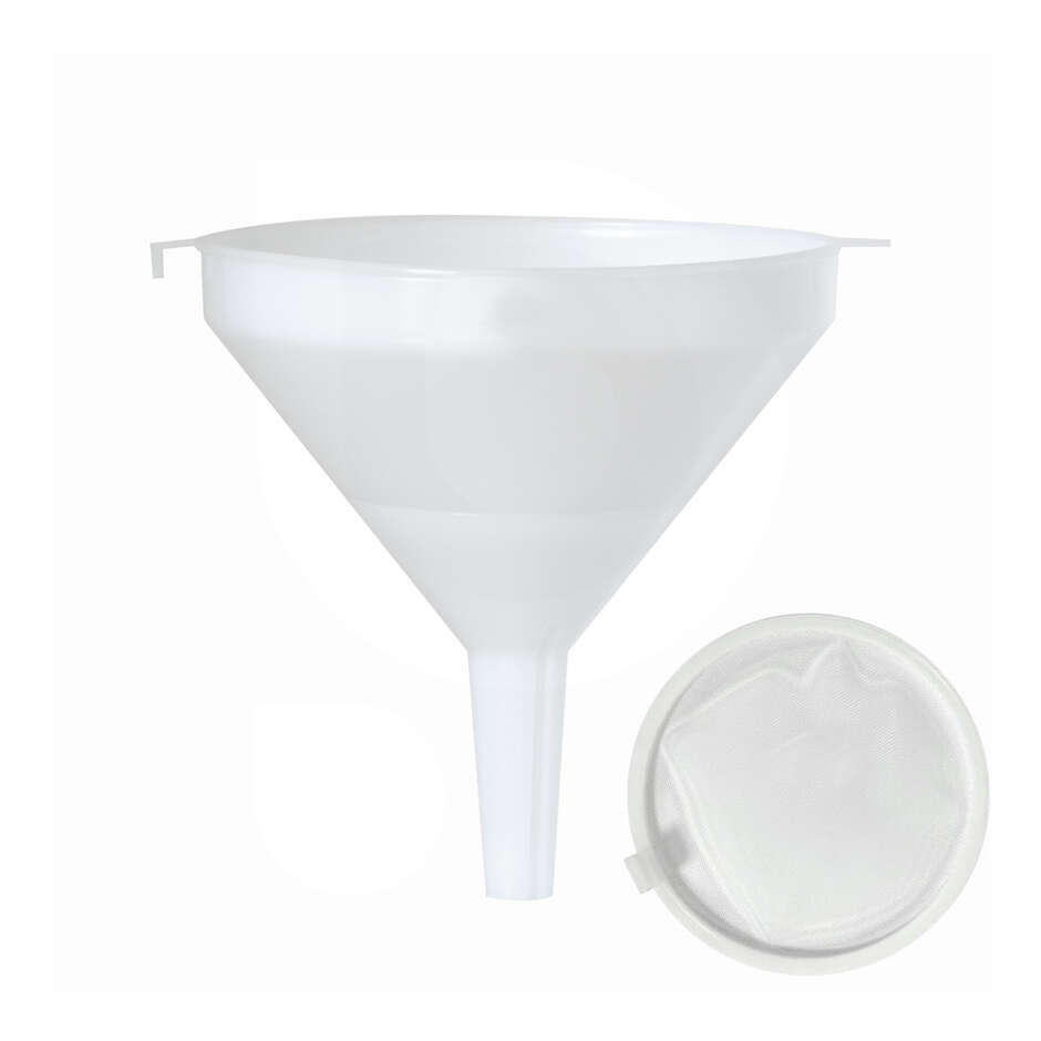 Embudo de plástico blanco Ø 25 con filtro Vino | Polsinelli Enologia