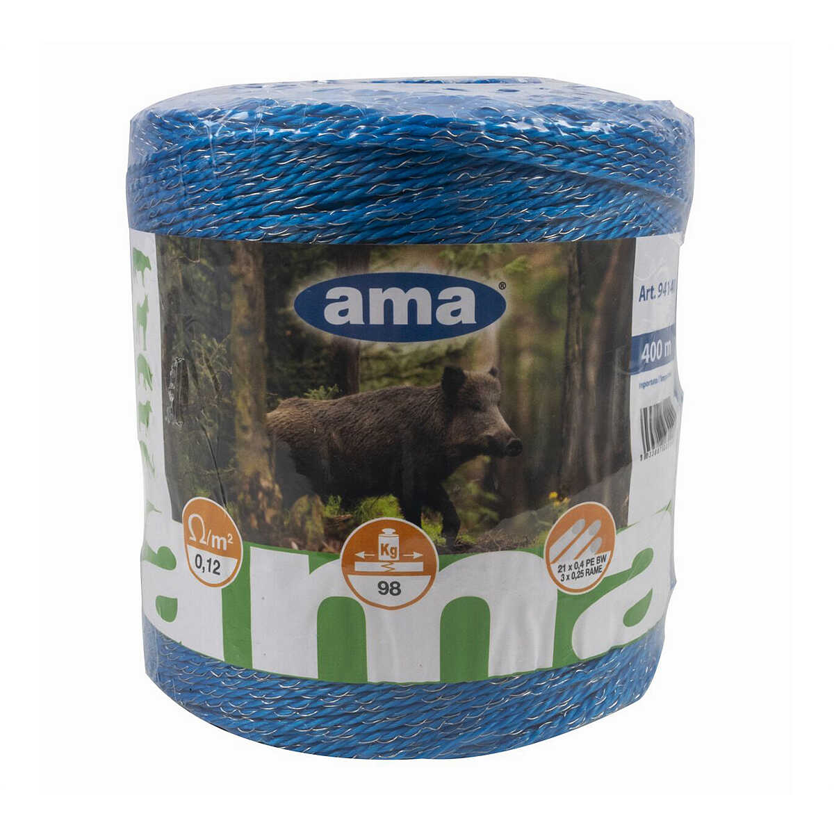 Fil bleu électrifié pour clôtures avec conducteurs en cuivre 3x Ø 0,25 ...