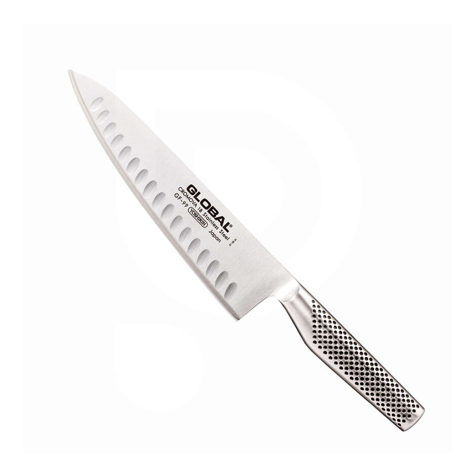 Global GF-99 Stainless Steel Fluted Chef’s Knife - 20.5 cm Food ...