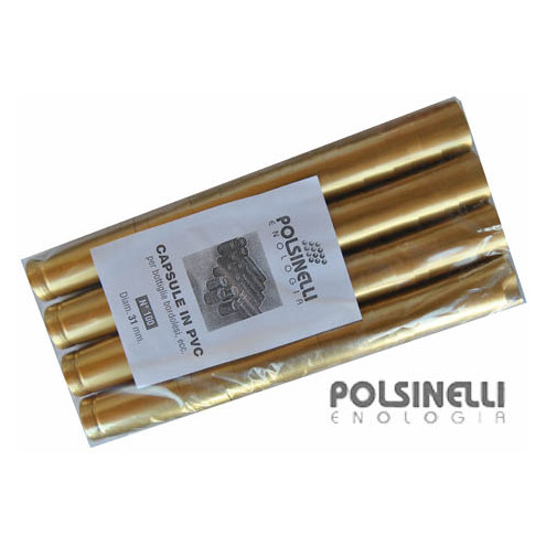 Golden PVC capsule ⌀31 (100 pcs) Wine | Polsinelli Enologia