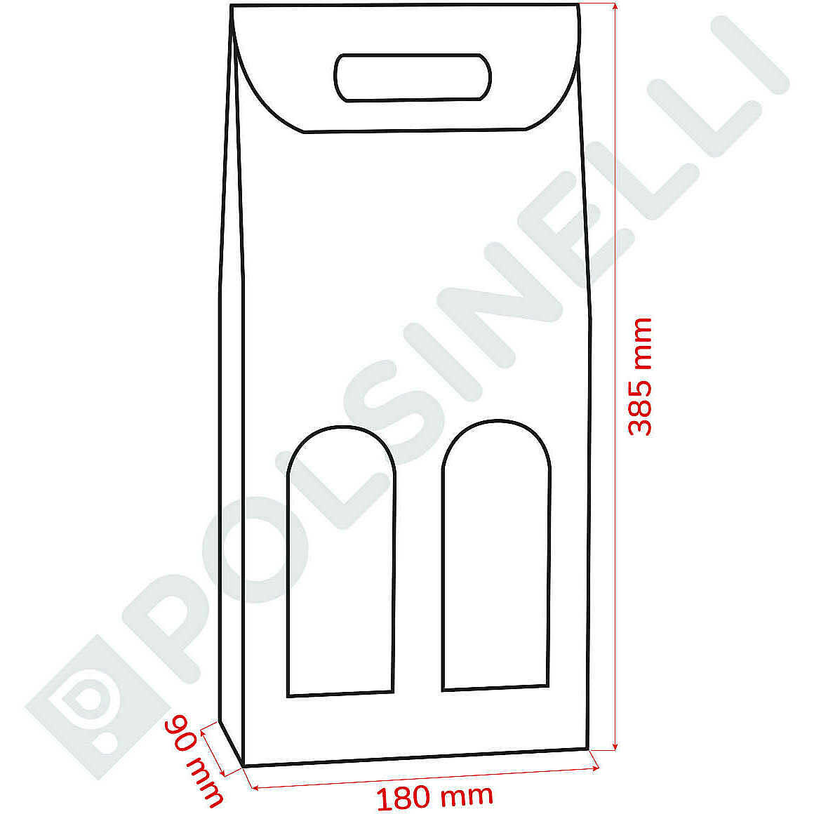 Green wine carry box for 2 bottles fiber effect (30 pieces) Food ...