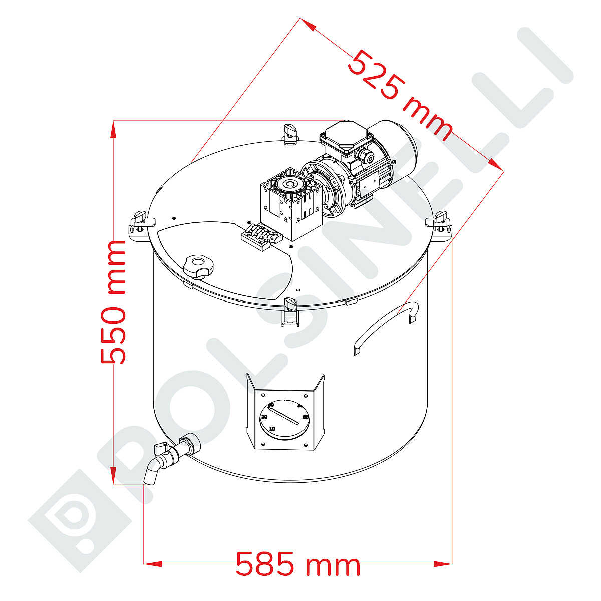 Motorized pot 50 L Beer | Polsinelli Enologia