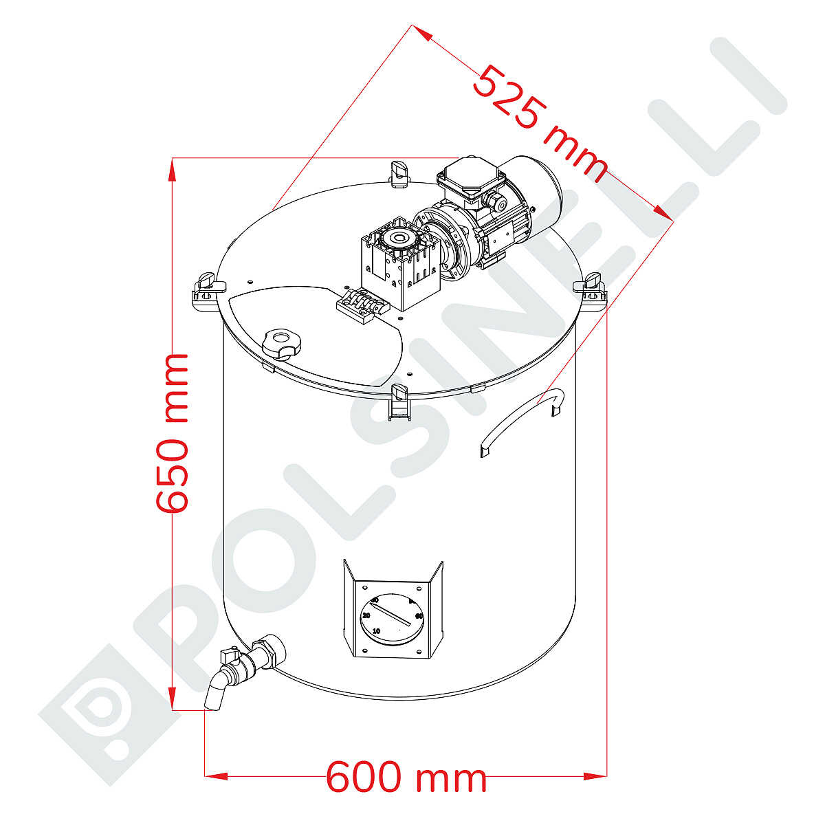 Motorized pot 75 liter Beer | Polsinelli Enologia