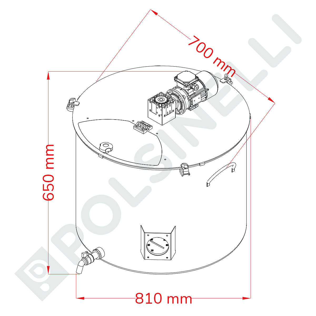 Motorized pot of 150 L Beer | Polsinelli Enologia
