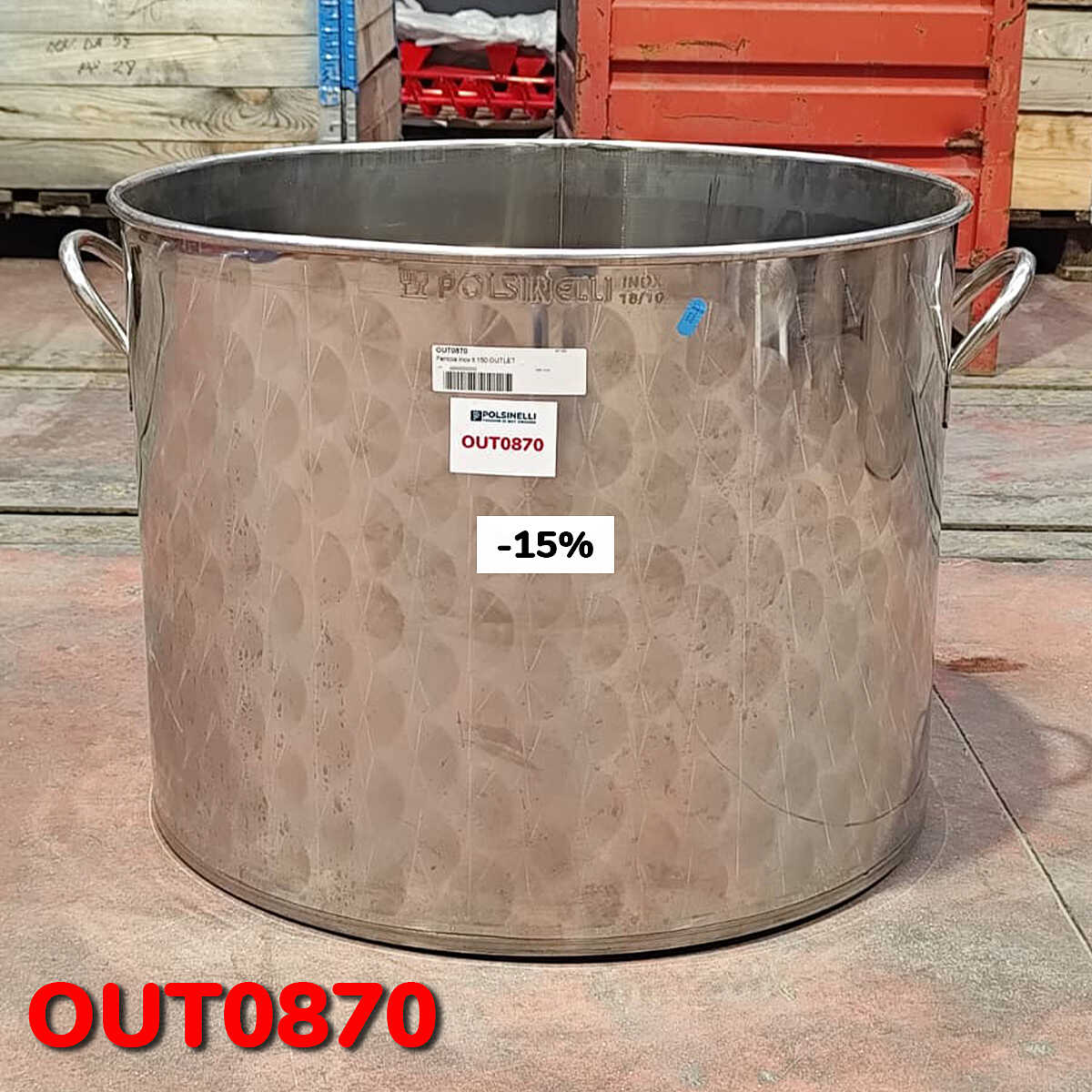 OUTLET - Olla Inox 150 L Alimenticio | Polsinelli Enologia