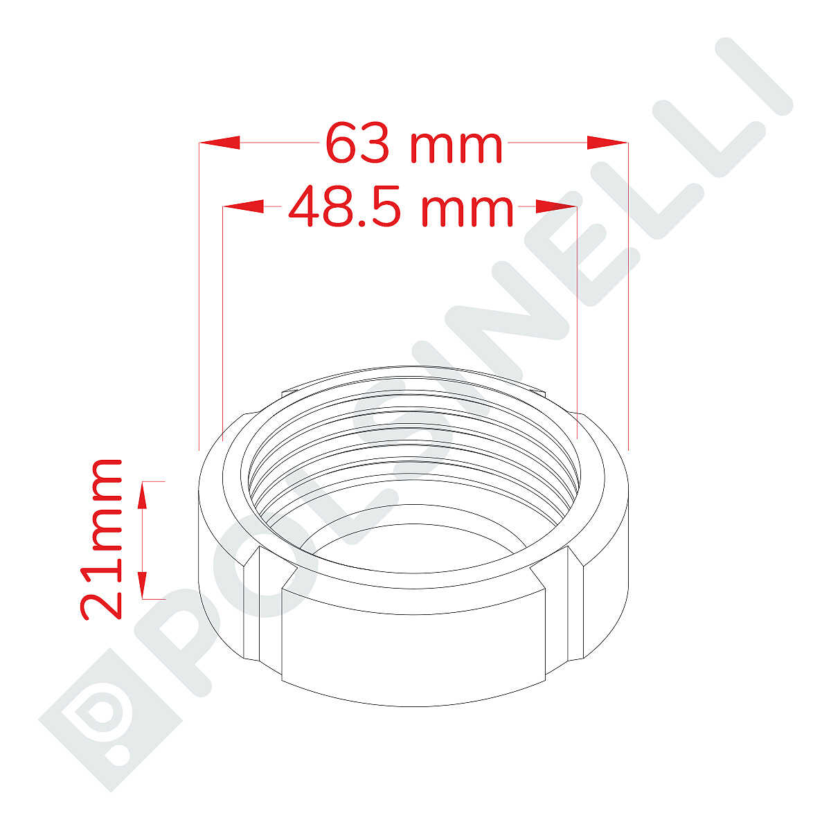 Pivot en acier inoxydable DIN 25 Vin | Polsinelli Enologia