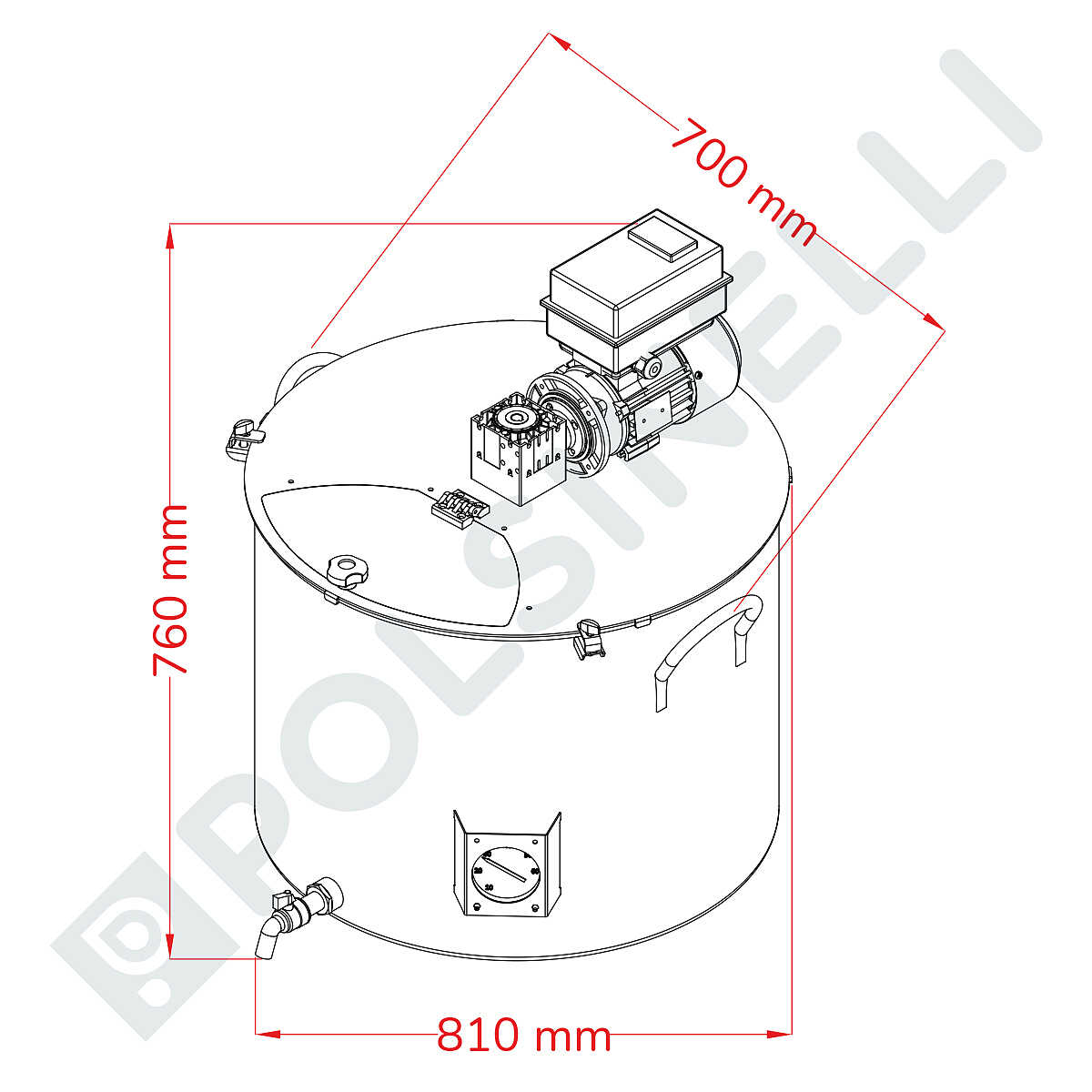 Stainless Steel Motorized Pot with Inverter - 150 L Beer | Polsinelli ...