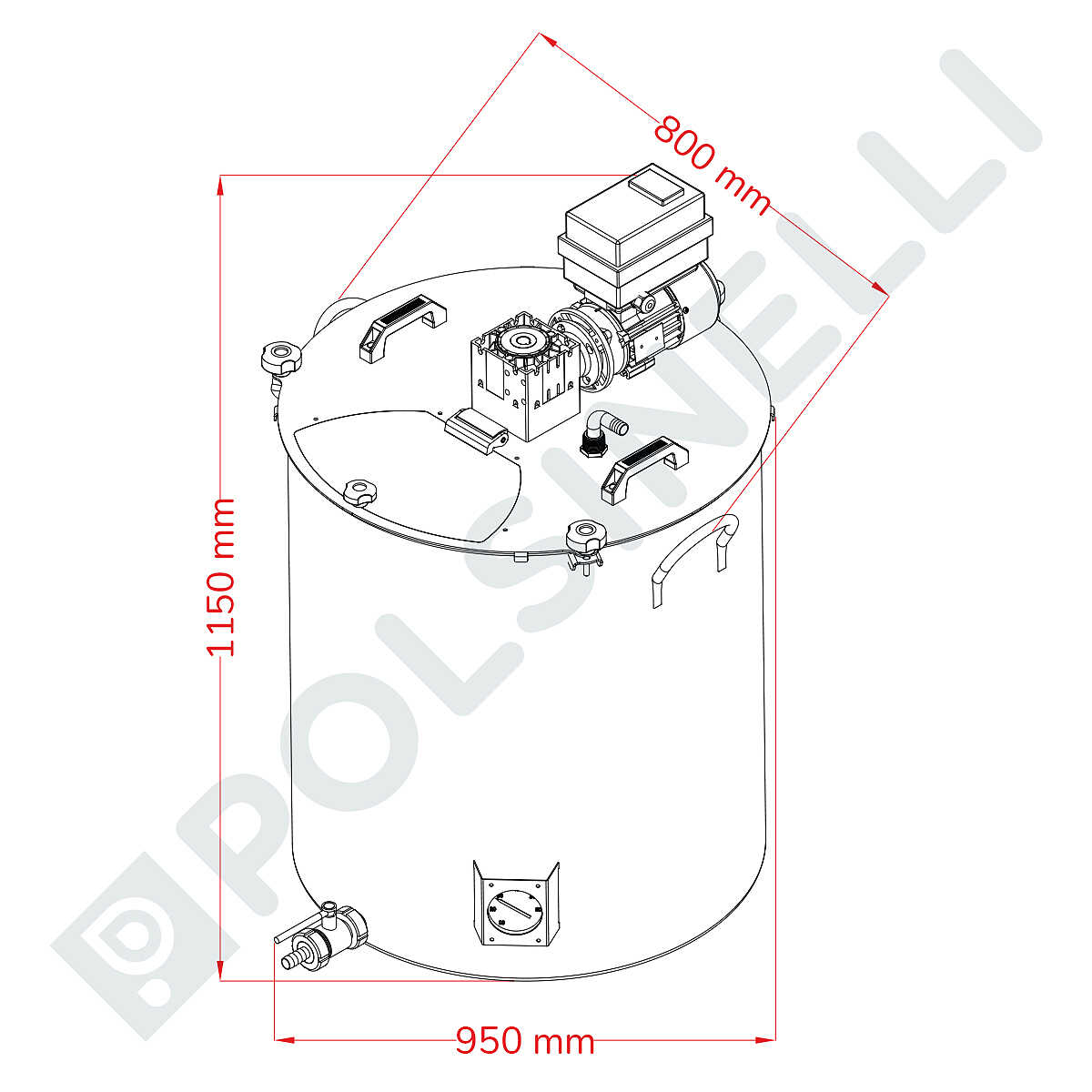Stainless Steel Motorized Pot with Inverter - 300 L Beer | Polsinelli ...