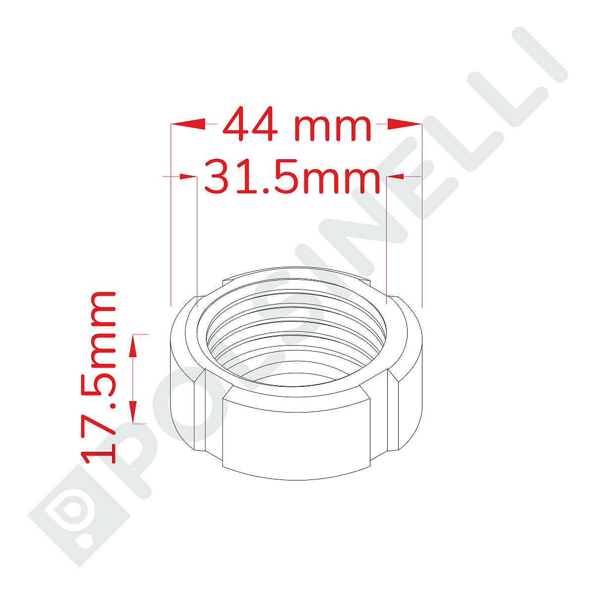 Stainless steel swivel DIN 15 Wine | Polsinelli Enologia