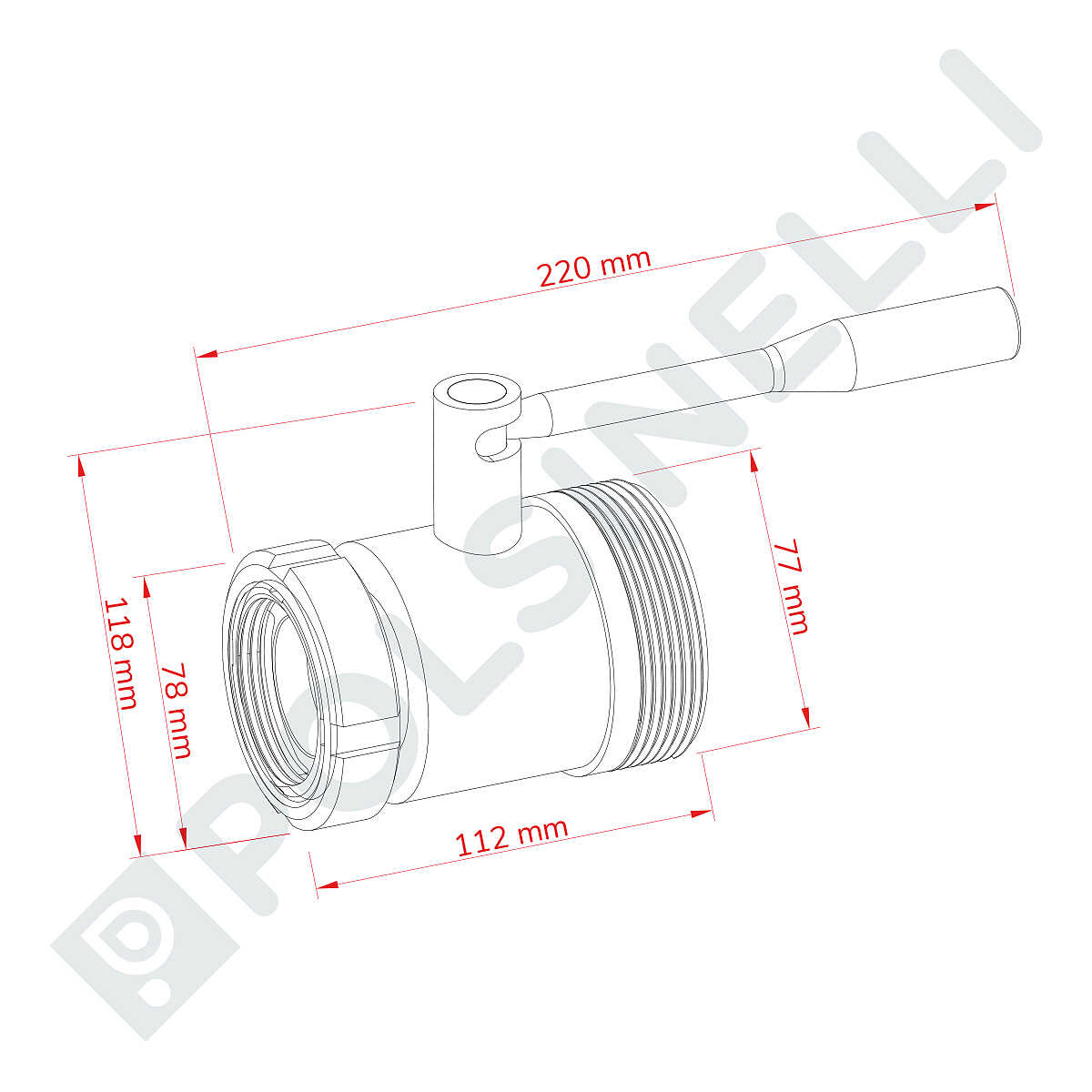 Valvola a Sfera Inox DIN 40 M c/g x DIN 50 F | Polsinelli