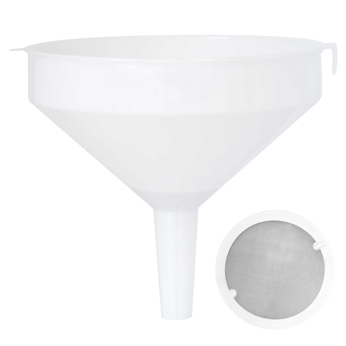 White plastic funnel Ø 40 with filter Wine | Polsinelli Enologia