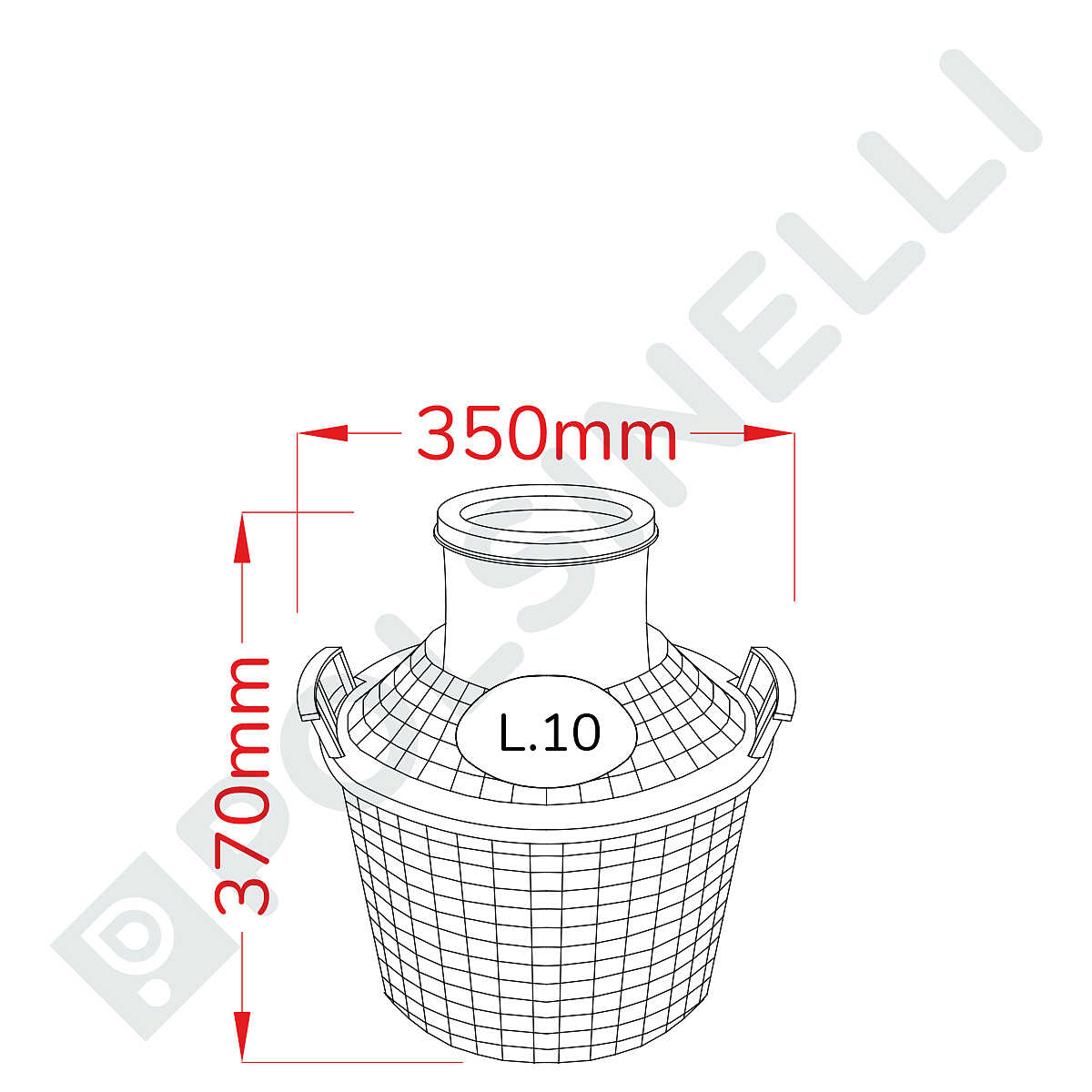 Wide-mouth 10 litre demijohn Beer | Polsinelli Enologia